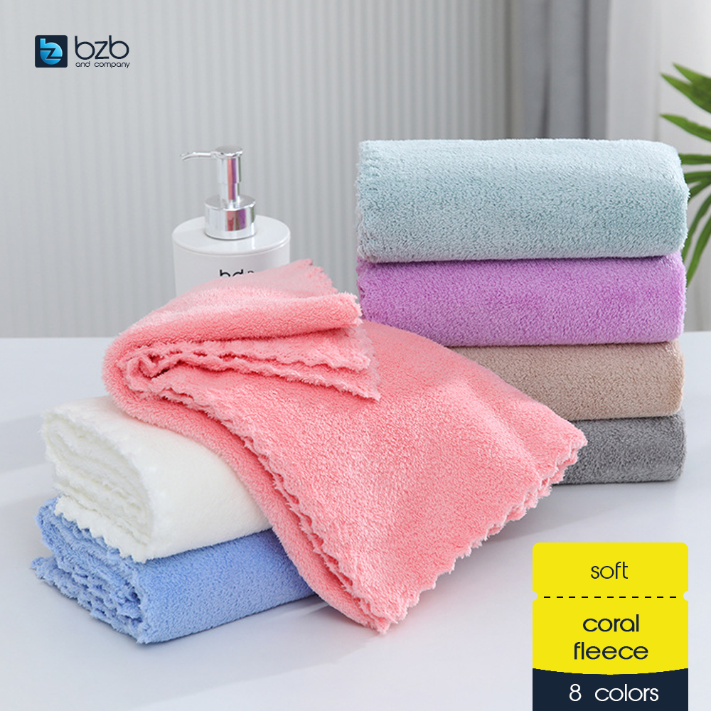 Coral Fleece Super Absorbent Face Hand Towel Thick Cleaning Wash ...