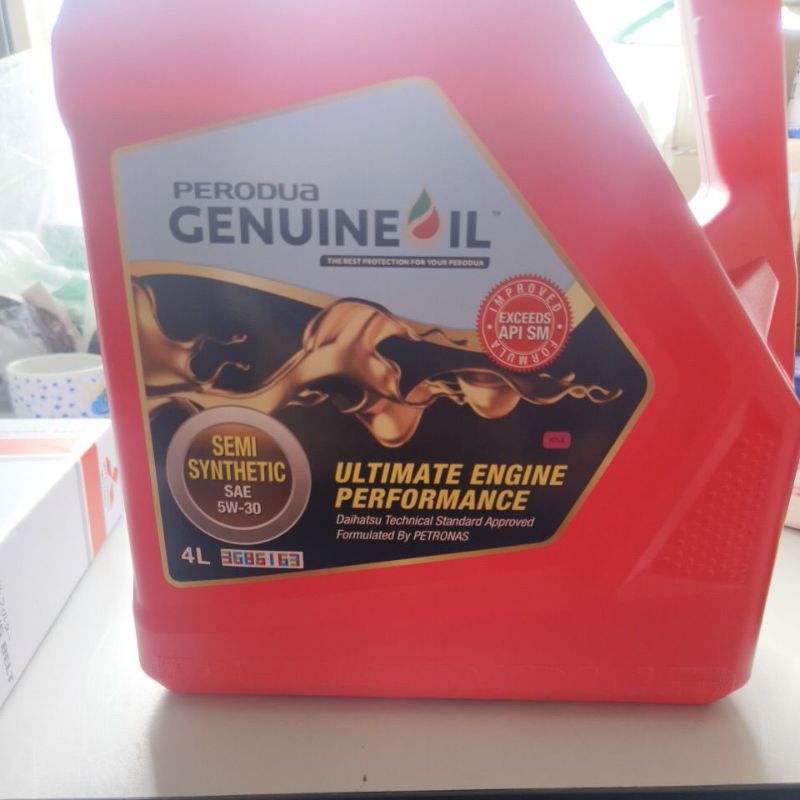 PERODUA 5W30 Semi Synthetic Engine Oil (4L) Myvi Alza Axia Bezza ...