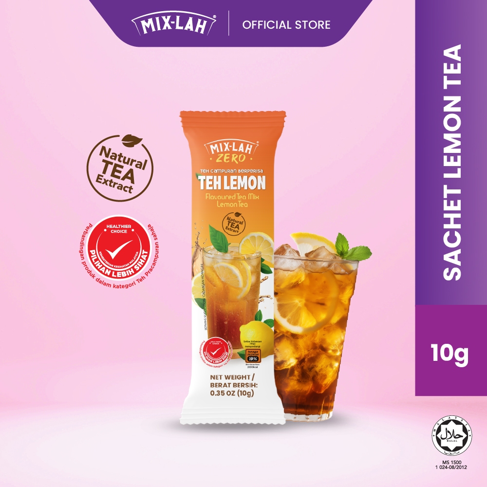MIX-LAH 3 in 1 Sachet Lemon Tea Hot & Cold Powder (10g) - Healthier ...