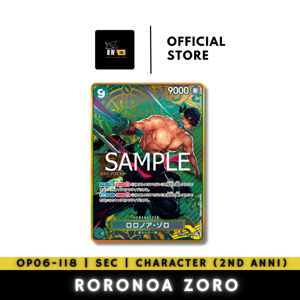 [HWTCG] ONE PIECE CARD GAME OP06-118 | SEC | CHARACTER (2ND ANNI) Roronoa Zoro JP | Shopee Malaysia
