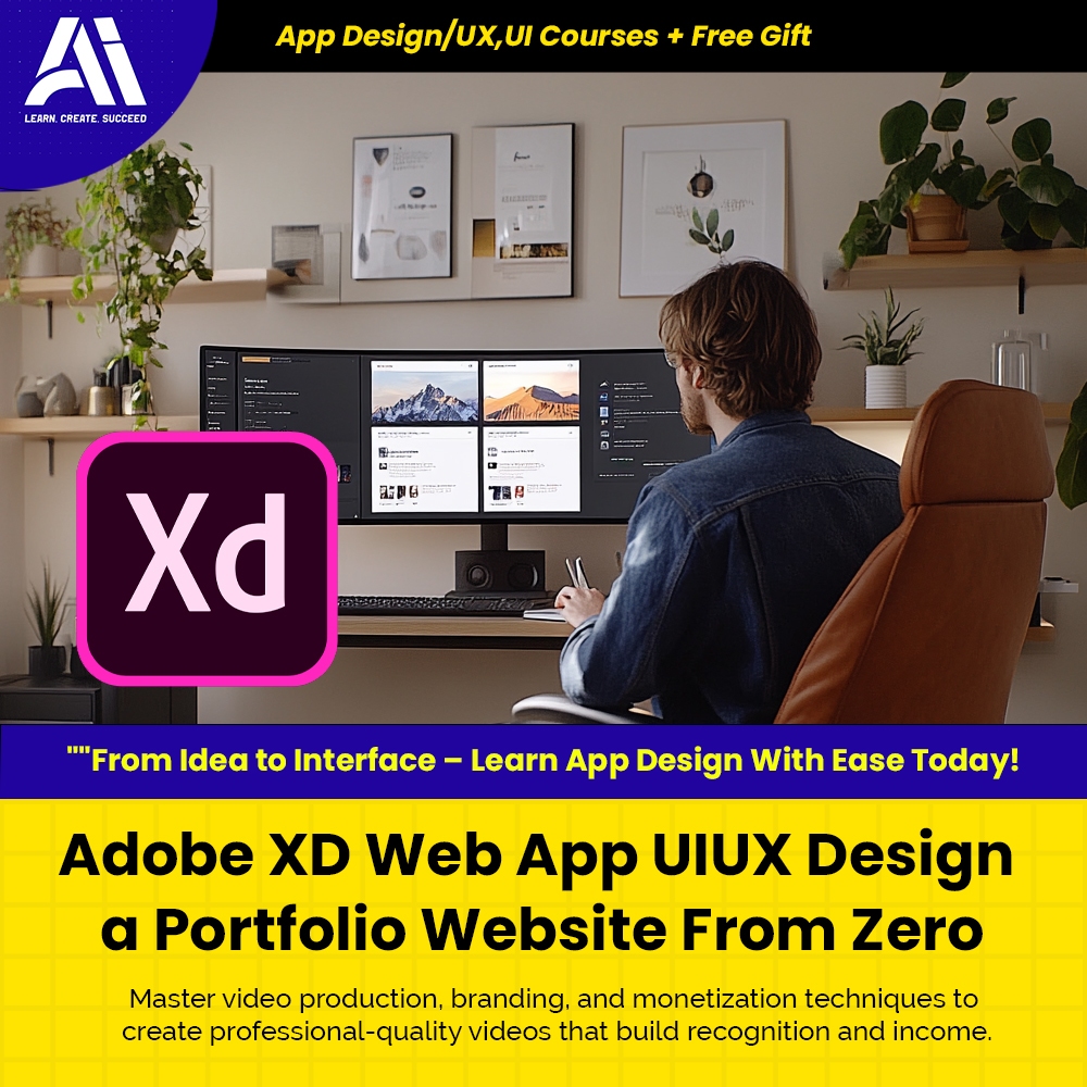 Video Course - Adobe XD Web App UIUX Design a Portfolio Website From Zero | UX UI Design | Learn ...
