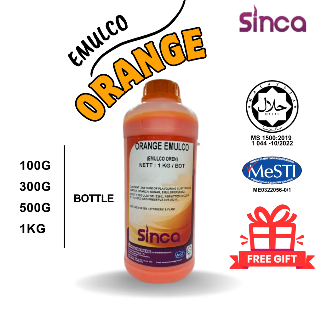 Emulco Oren / Orange Emulco 300g / 500g / 1kg | Gred Makanan | Halal ...