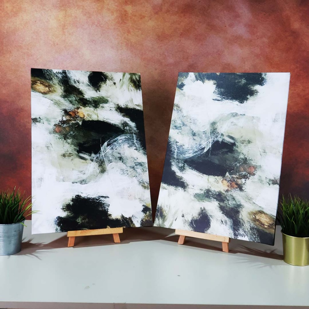 Frame Bunga Abstract Brush Design Gambar Moden Deko Hiasan Dinding ...