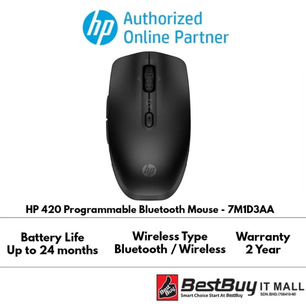 HP 420 Programmable Bluetooth Mouse - 7M1D3AA | Shopee Malaysia