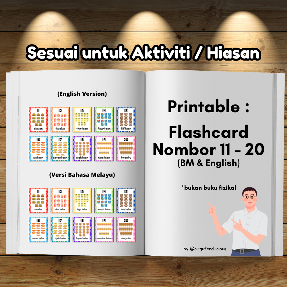 M2 [Softcopy] Flashcard Aktiviti Matematik Nombor 11 - 20 | Numbers ...