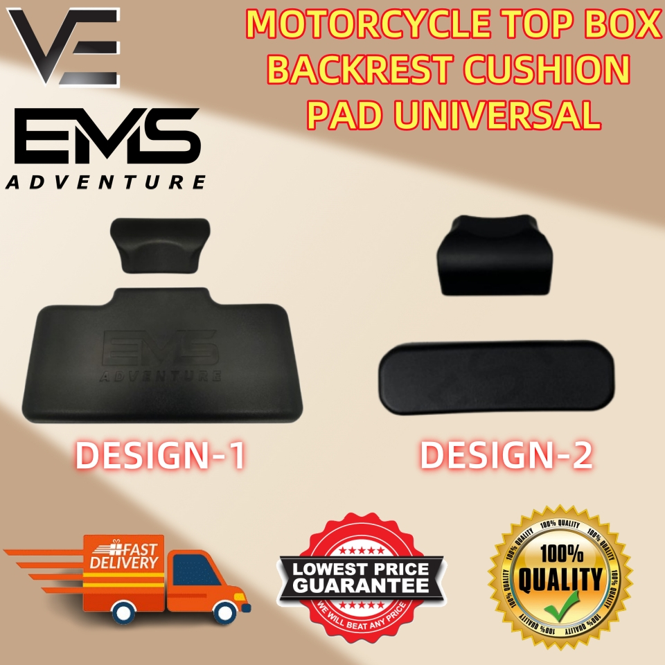EMS MOTORCYCLE TOP BOX BACKREST CUSHION PAD FOR 28L/32L/35L/45L/55L/65L ...