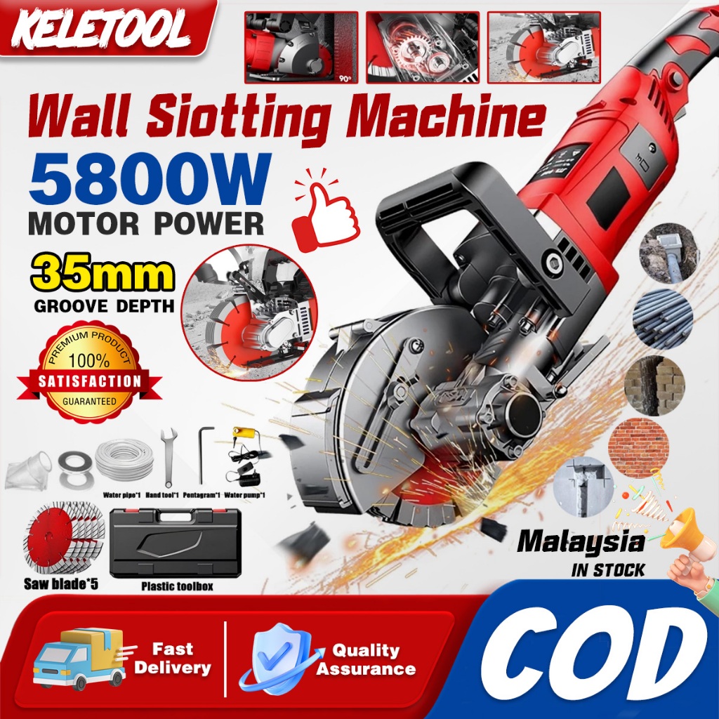 5800W Wall grinder wall chaser machine groove cutting heavy duty mesin ...