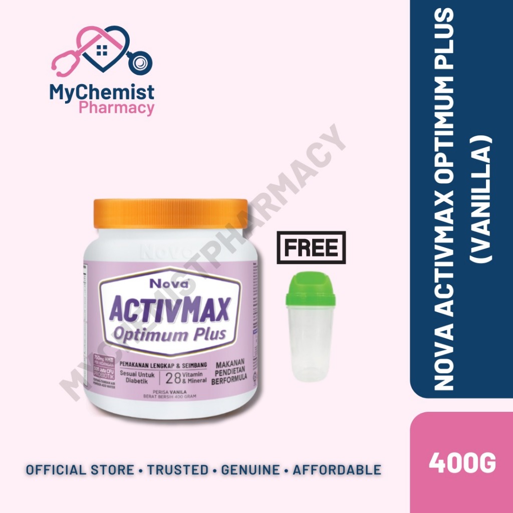 Nova Activmax Optimum Plus 400g Vanillar FREE SHAKER (Regain Your ...