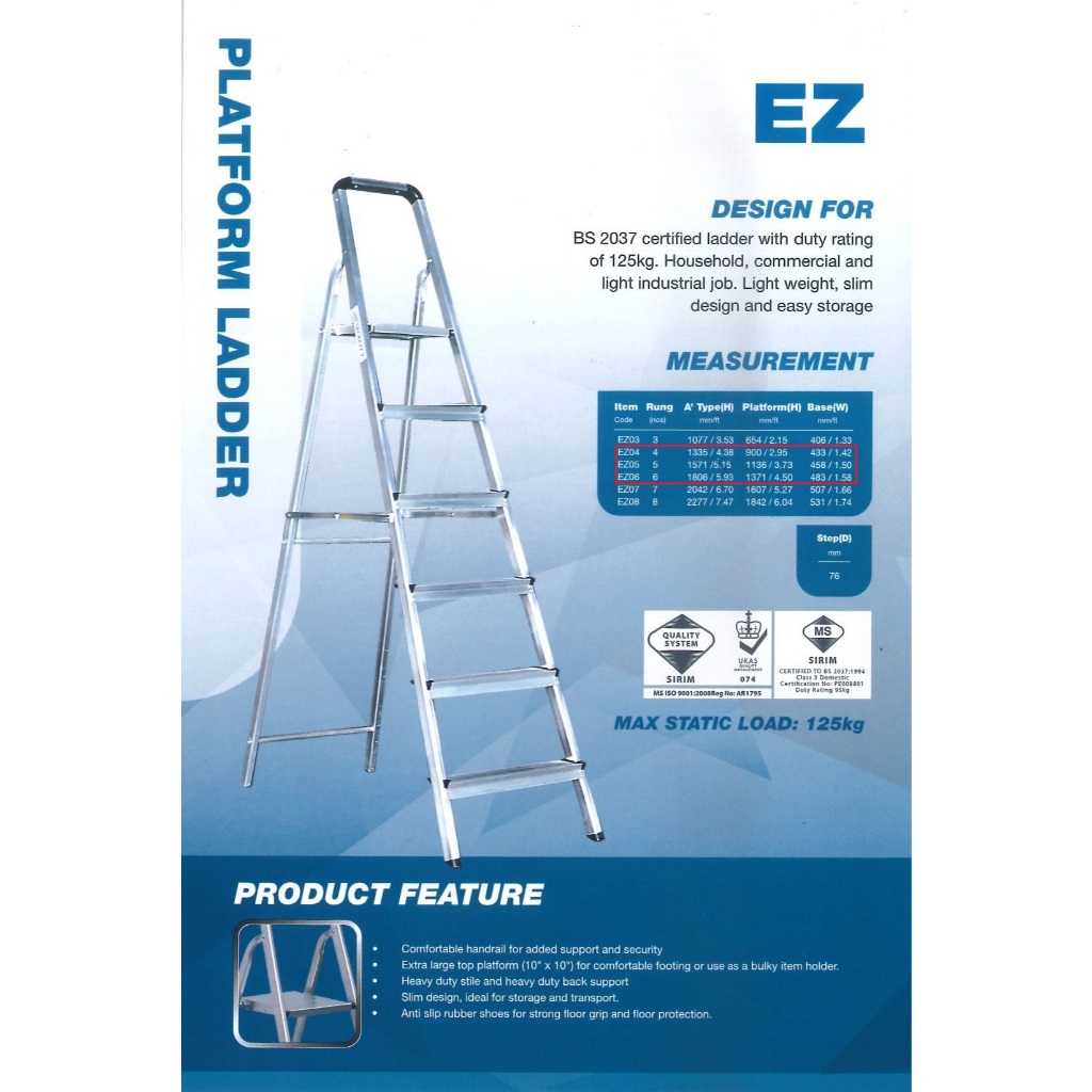 Everlas 4 Step Platform Ladder | Shopee Malaysia