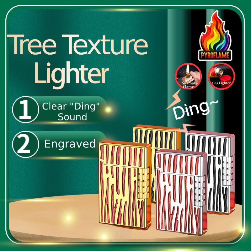 Tree Texture Butane Gas Lighter | Clear "Ding" Sound | Refillable ...