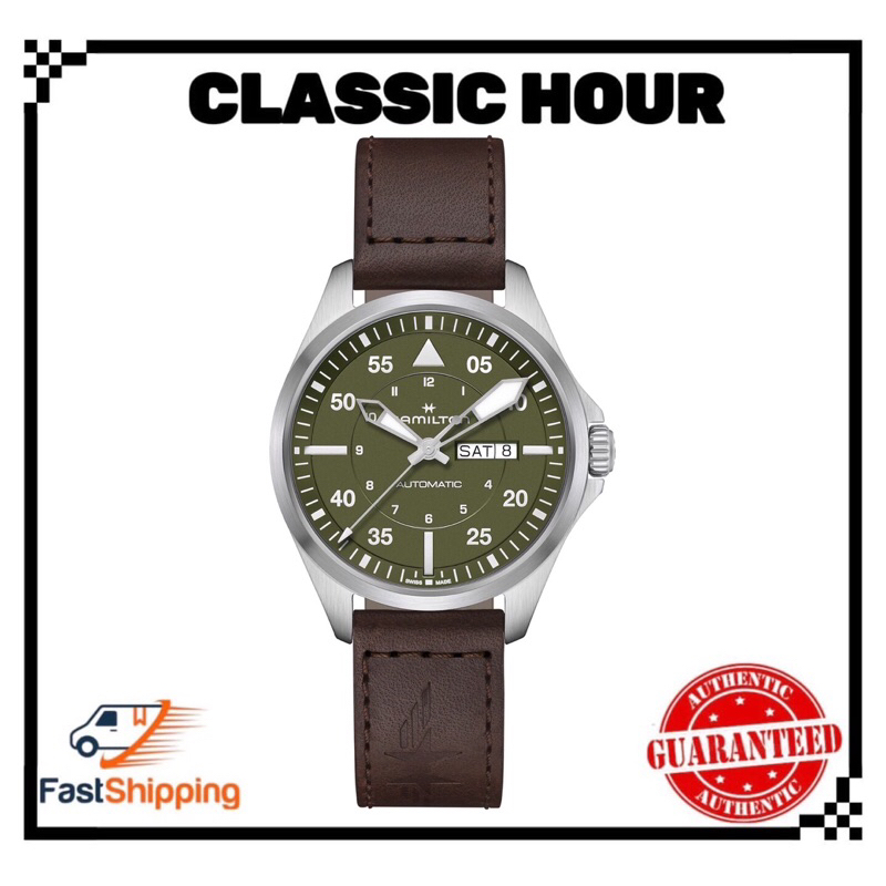 HAMILTON KHAKI AVIATION PILOT DAY DATE AUTOMATIC 42MM H64635560 ...