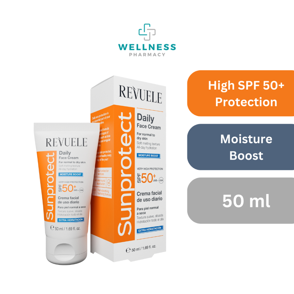 REVUELE UV Sunscreen Moisturizing SPF 50+ (50ml) UVA & UVB Protection ...