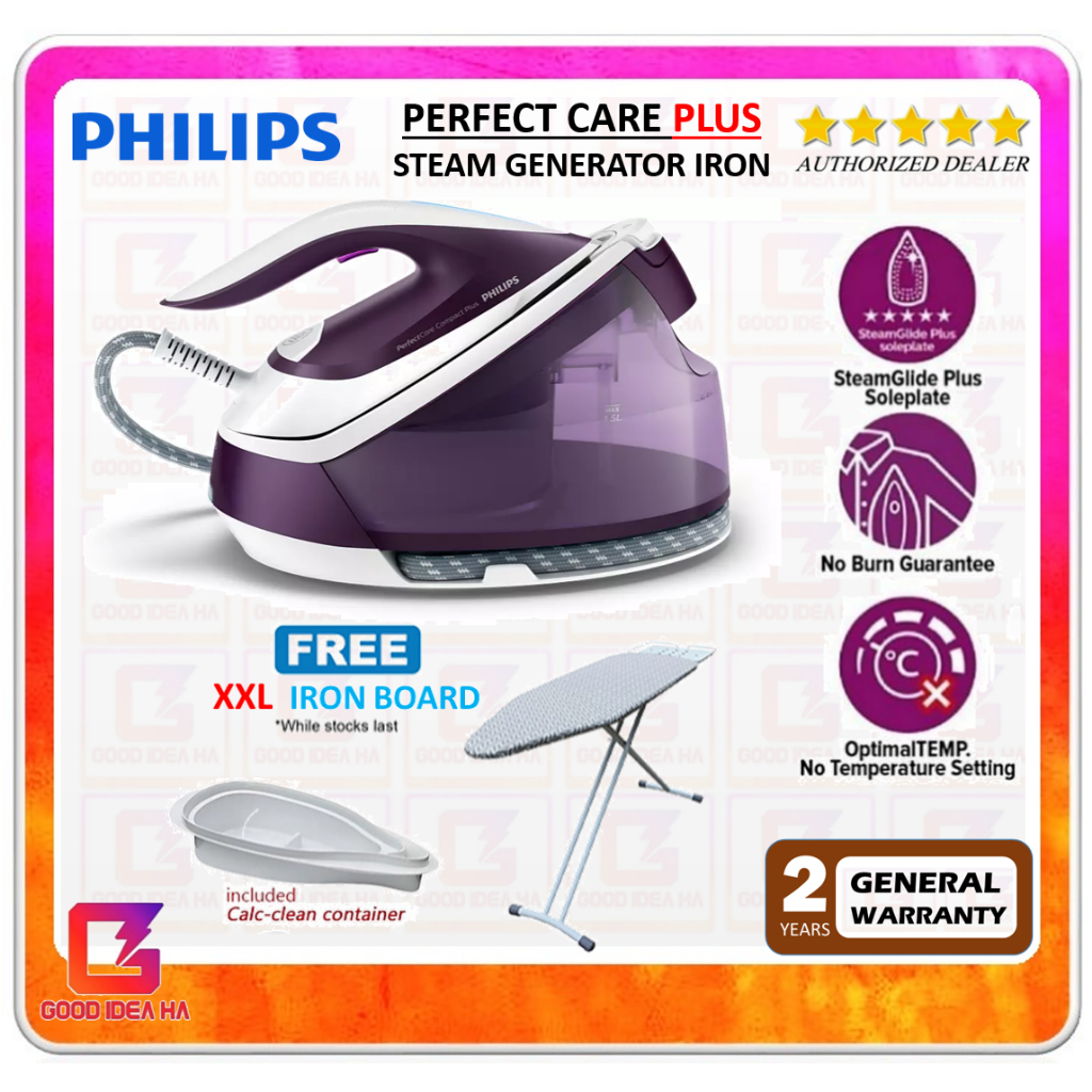 Philips Guaranteed no burns GC7933/36 PerfectCare Compact Plus Steam ...