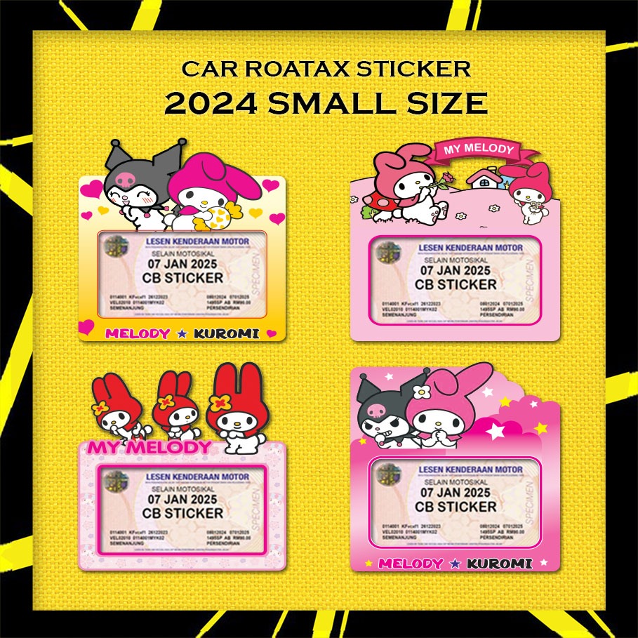 My Melody Kuroni Melody Car Roadtax Small Sticker / RK14 | Shopee Malaysia