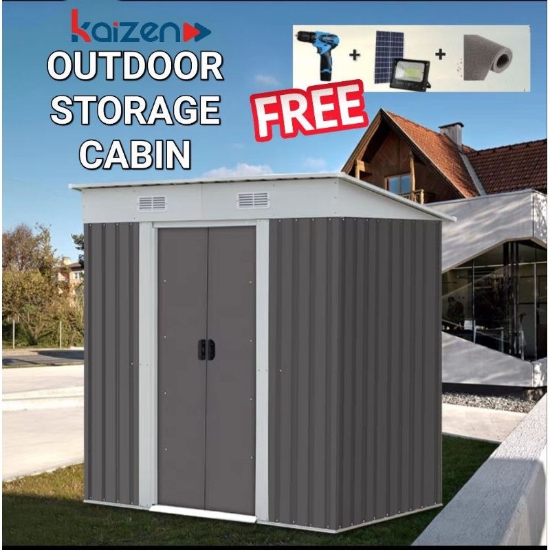 🎁KAIZEN STORE MALAYSIA🎁 SLOPE SHAPE- OUTDOOR GARDEN STORAGE CABIN STORE ...