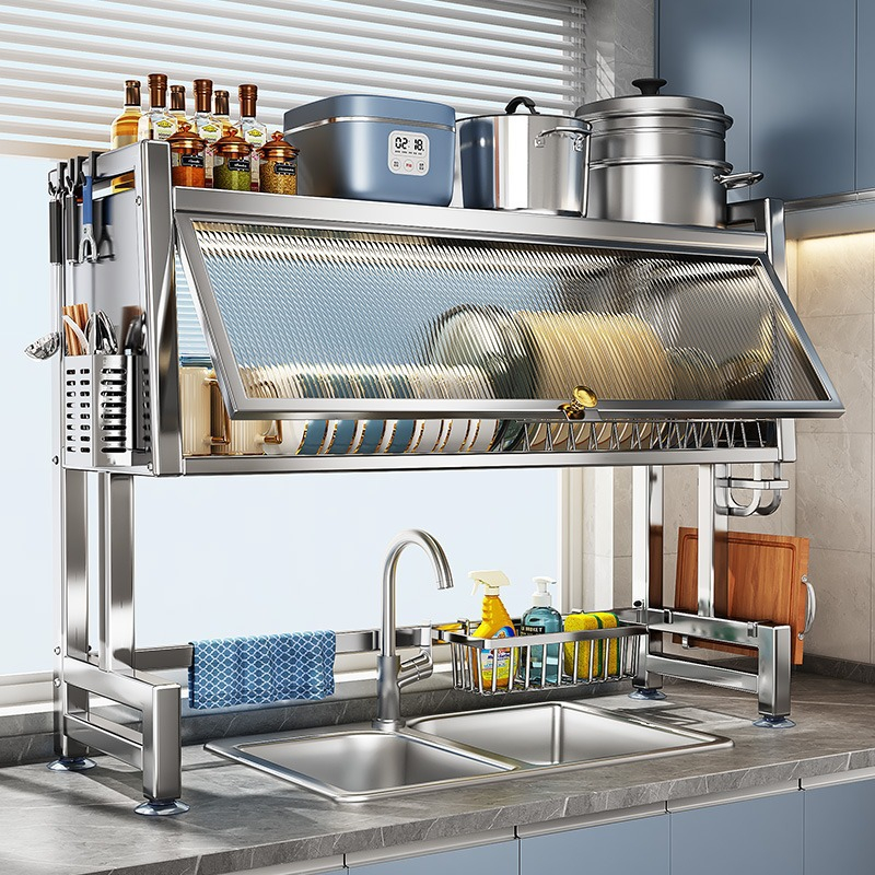Stainless Steel Kitchen Cabinet Door Storage Rack Multi-Functional ...