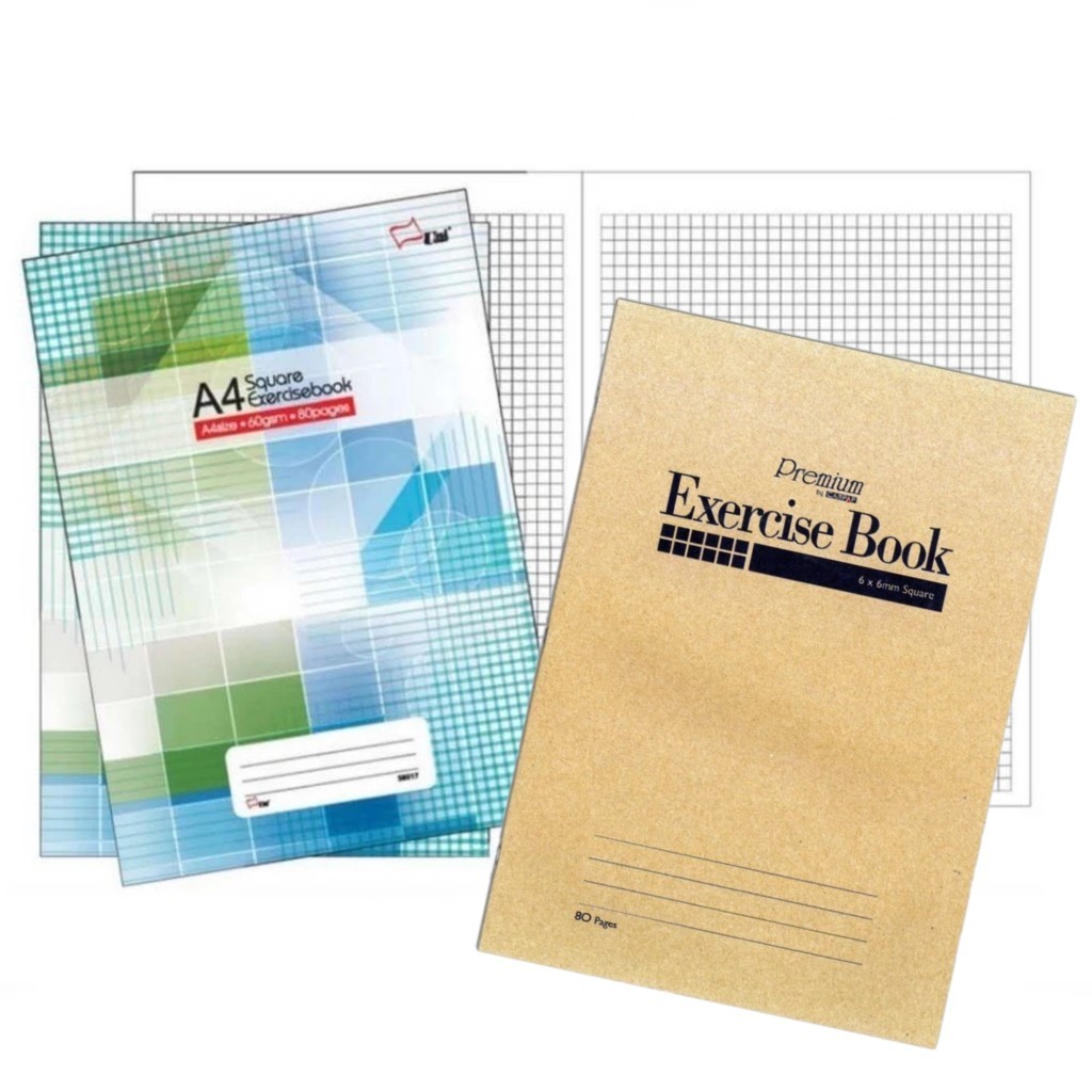 Square Exercise Book A4 60GSM 80 Pages / Buku Nota Matematik / Buku ...