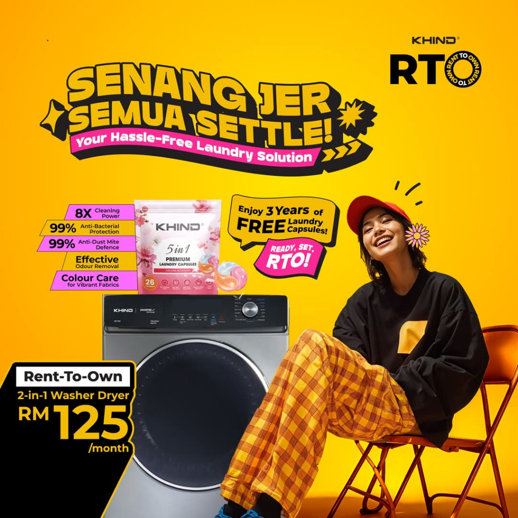 Khind Washer Dryer 2 in 1 With BLDC Motor Inverter | Shopee Malaysia