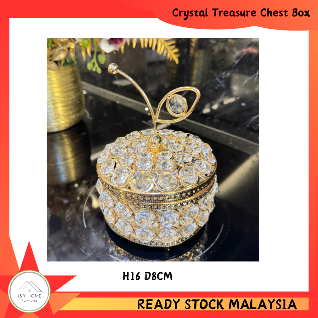 New Retro Crystal Treasure Chest Box Gem Jewelry Trinket Storage Case ...