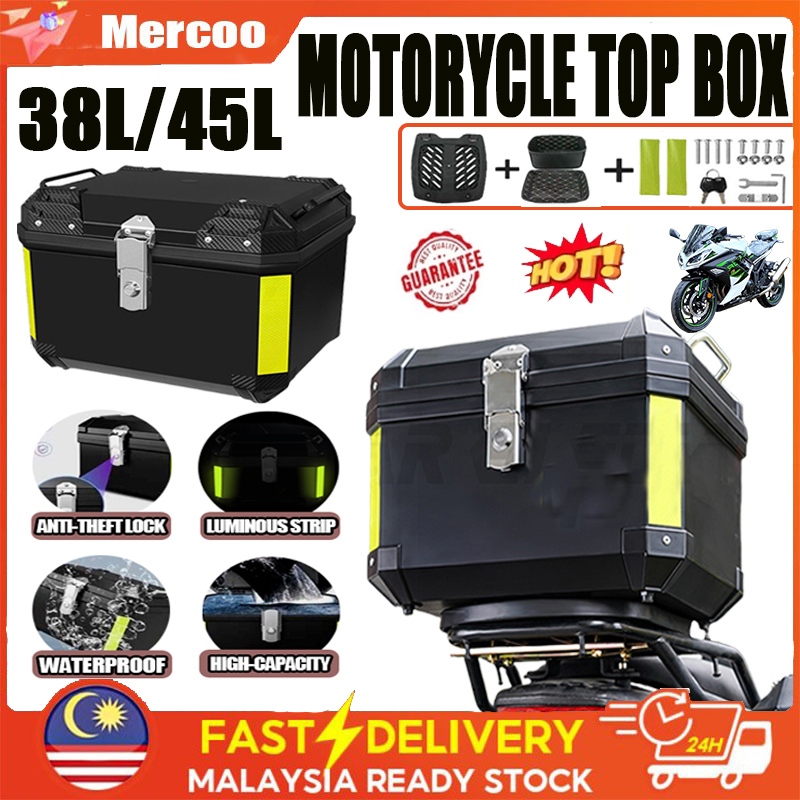 Malaysia Spot High Capacity 38L/45L Hight Quality Top Box Motorcycle Waterproof Oustproof ...