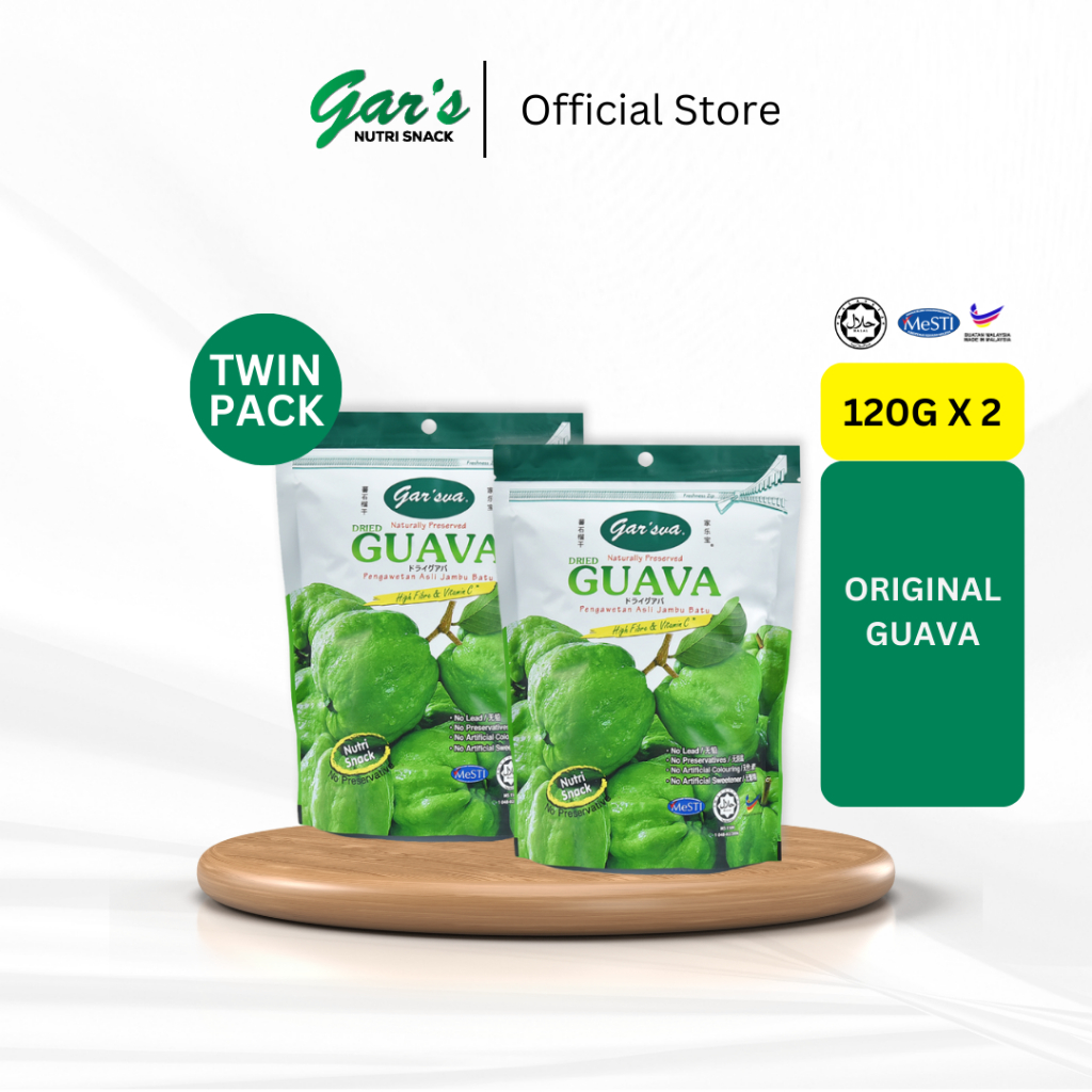 [TWIN PACK] Gar’sva Naturally Preserved Guava 120g x 2 bags / Dried ...
