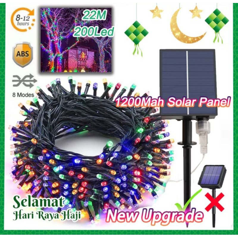 Lampu Raya Solar Panjang Dan 8 modes warna warni | Shopee Malaysia