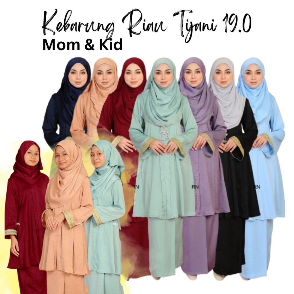 Baju Kebarung Kebaya Riau Sulam Labuh Longgar Plus Size Moden Muslimah ...