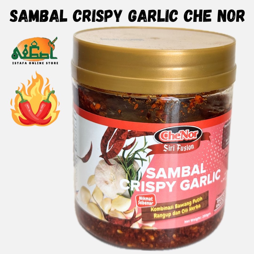 Sambal Kering CHE' NOR Sambal Crispy Garlic 250 g Kini Di ISTAFA ...