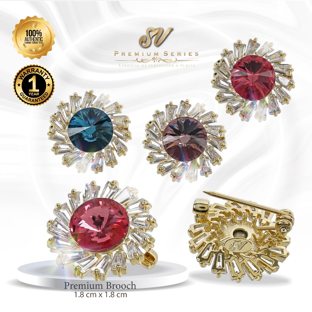 Sv Premium Colorful Unique Baby Brooch Kerongsang Tudung Crystal Pin ...