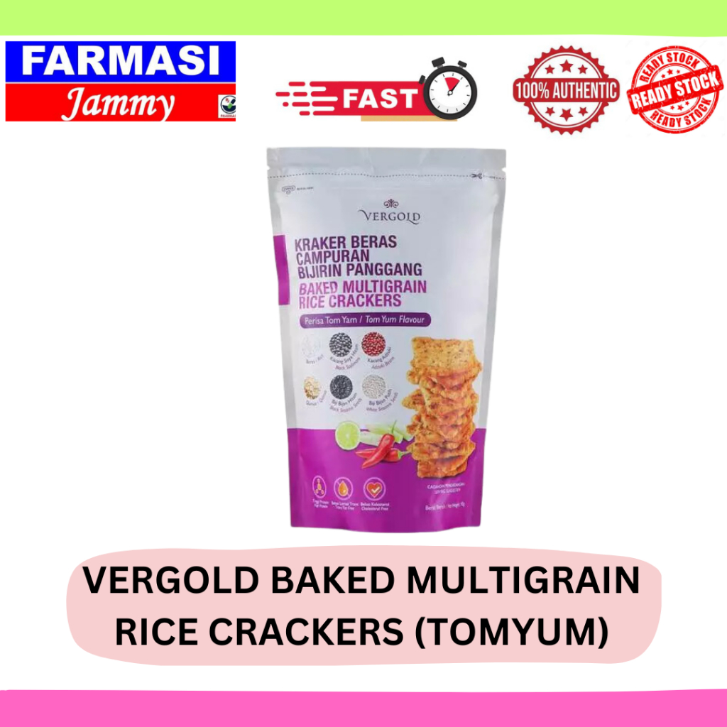 VERGOLD BAKED MULTIGRAIN RICE CRACKERS (TOMYUM) | Shopee Malaysia