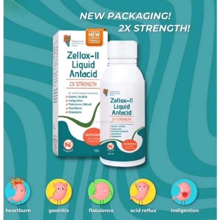 Zellox-II Double Strength Liquid Antacid 100ml Relief Of Gastric Acidity | Shopee Malaysia