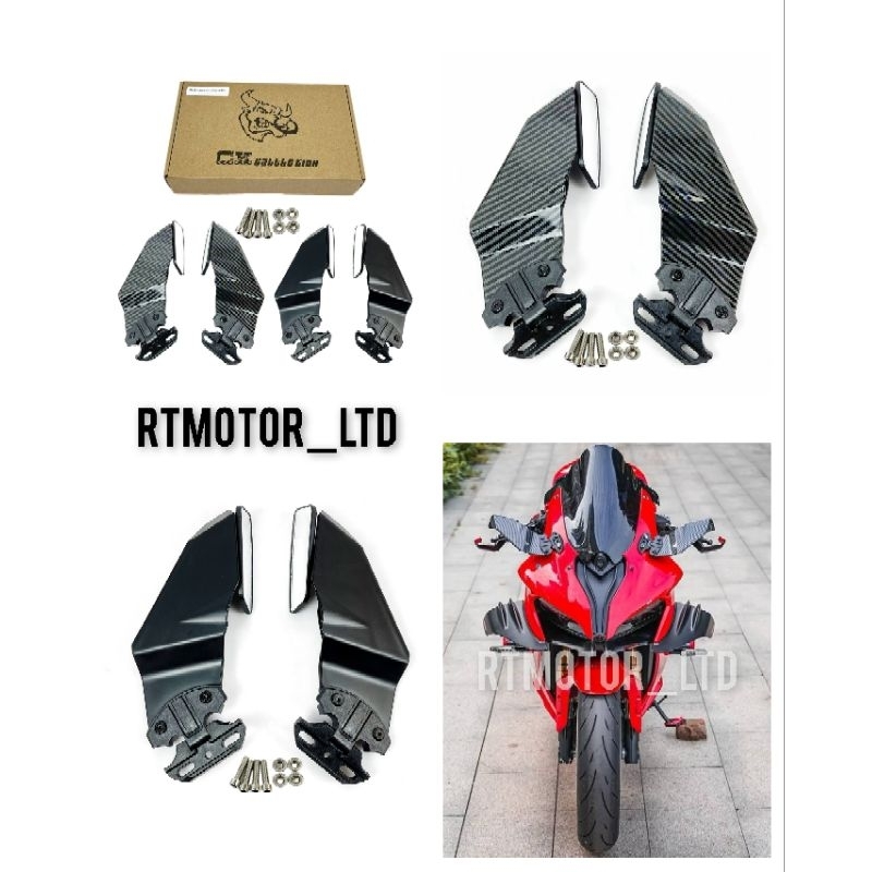 NEW AERODYNAMIC SIDE MIRROR WINGLET R25 R15 NINJA250 ZX25R NINJA650 ...