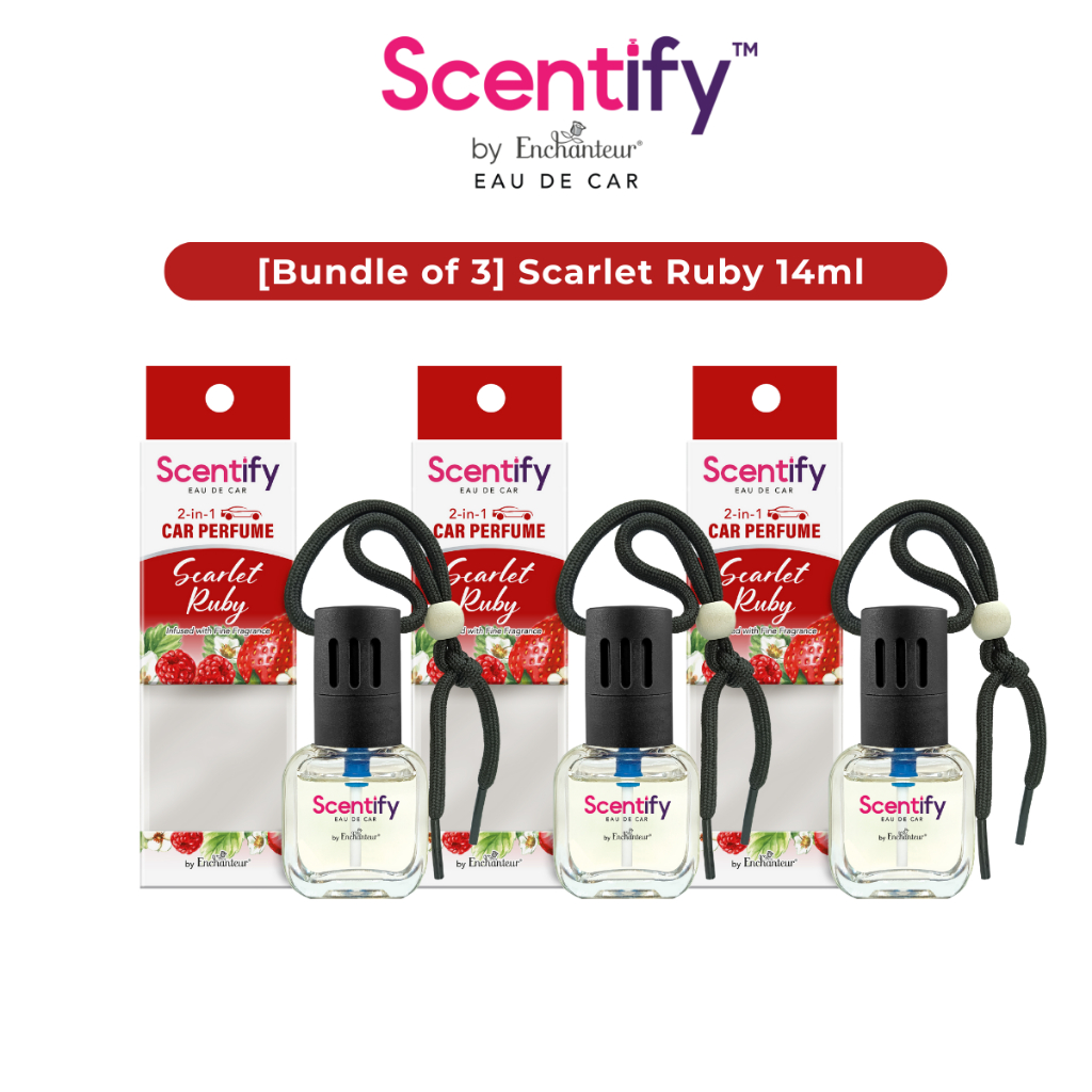 [Bundle of 3] Scentify Eau De Car Scarlet Ruby Car Perfume 14ml | 2X ...