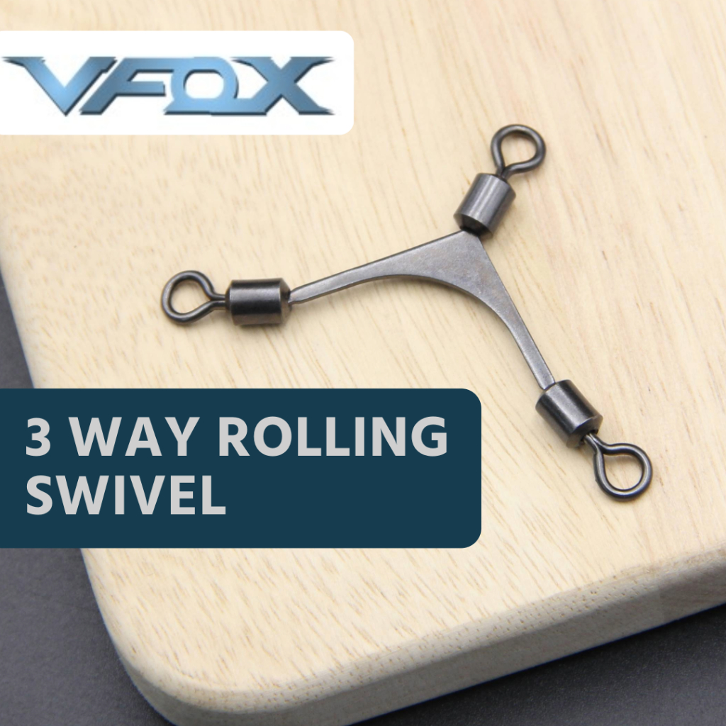 VFOX 3 WAY ROLLING SWIVEL Kekili Mancing Fishing Swivel Snap Kili ...