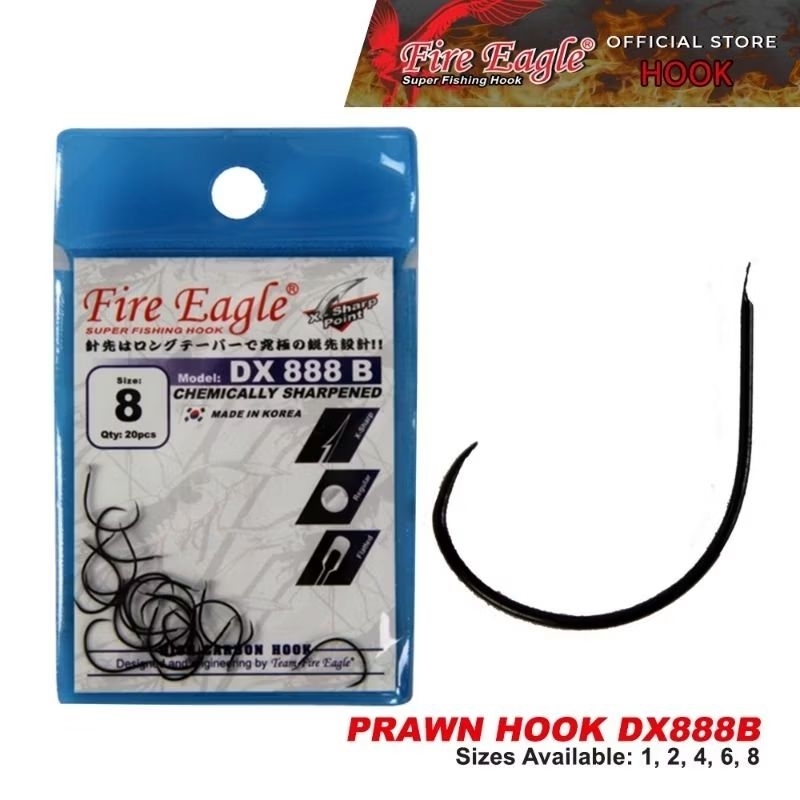 (MADE IN KOREA) MATA KAIL UDANG FIRE EAGLE DX 888B PRAWN HOOK X-SHARP ...