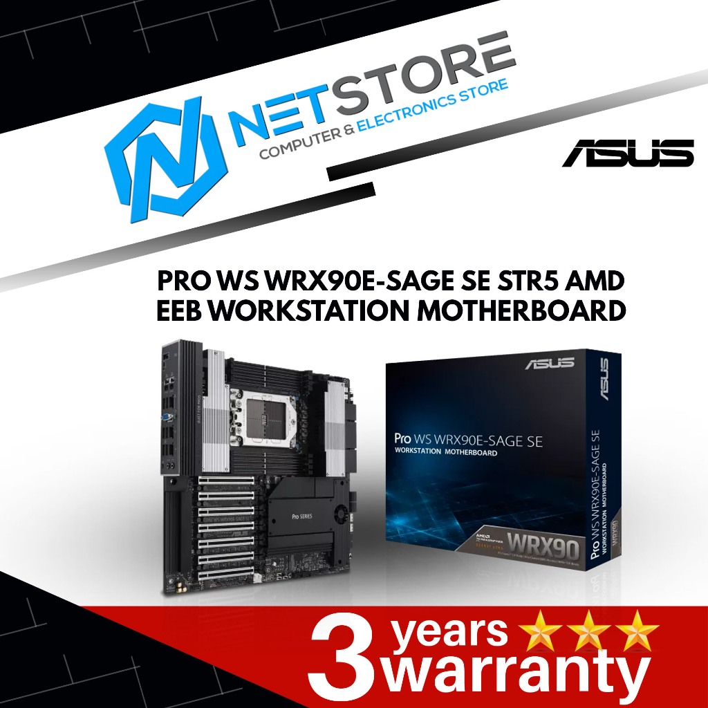 ASUS PRO WS WRX90E-SAGE SE STR5 AMD EEB WORKSTATION MOTHERBOARD ...