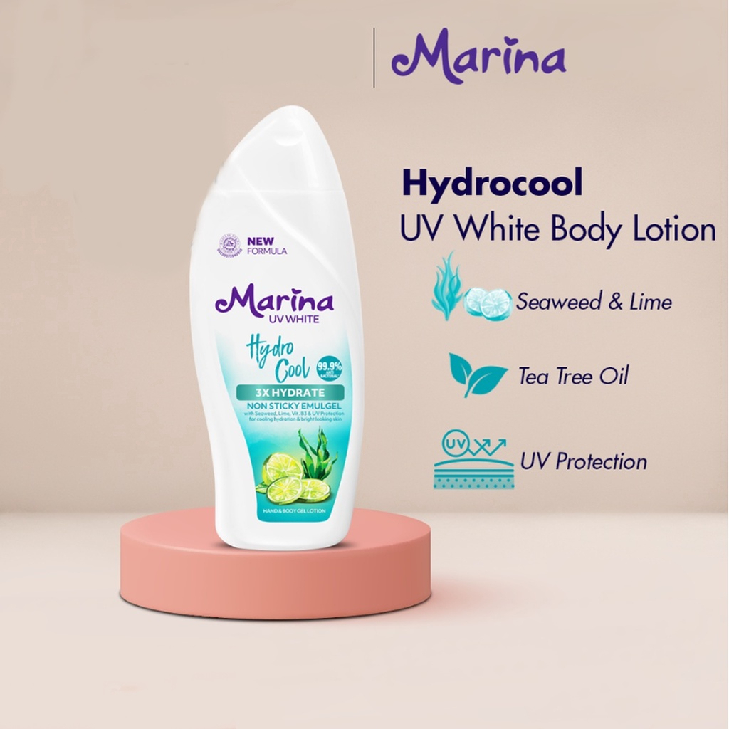 Marina UV White Hand & Body Lotion 92ml (Healthy And Glow / Hydro Cool ...