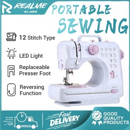 Mini 12 Sewing Machine 505A Pro Upgraded Electric Household Stitches Multifunction Mesin Jahit ...