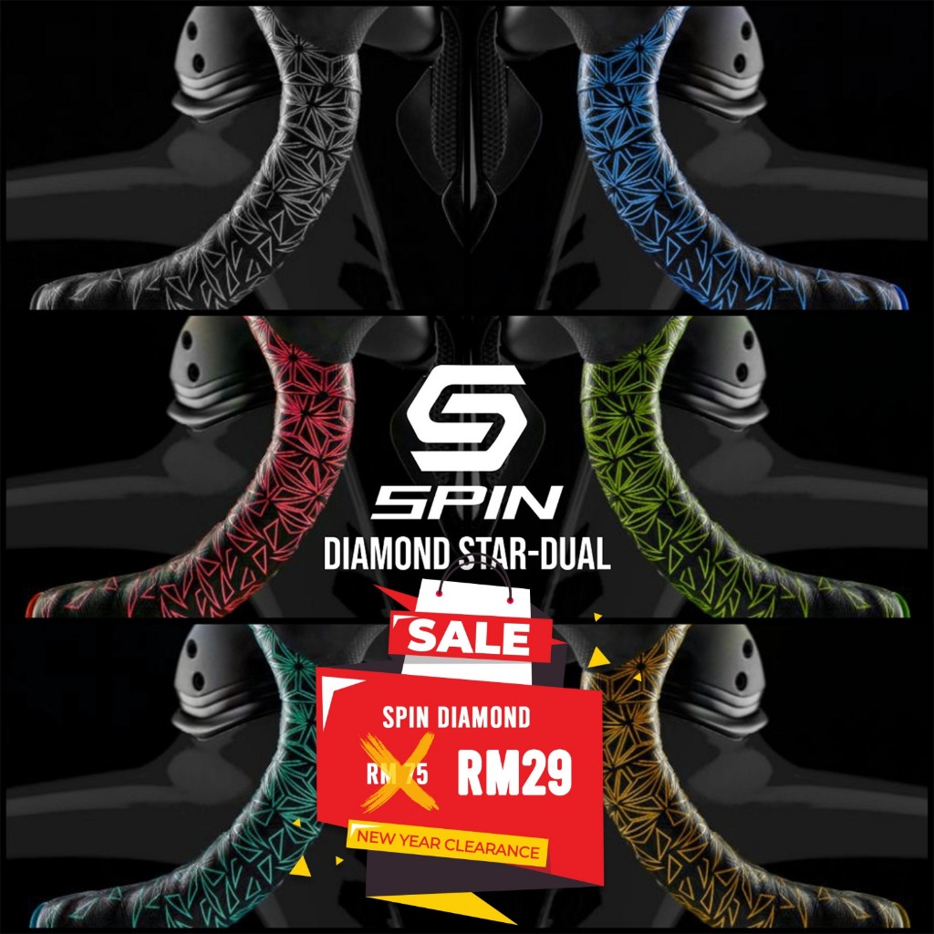 🔥Ready Stock🔥Spin Diamond Star Dual Super grippy Handlebar Tape Road ...