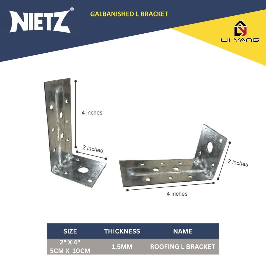 Roofing L Bracket 2 x 4 L Bracket Besi Bumbung Truss L Bracket Besi ...