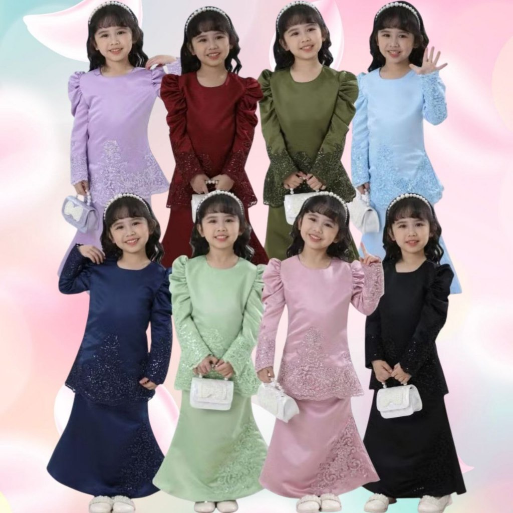 [2Y-12Y] Mooda Kids Girl Kurung Raya Embroidery 2025 Kids Set | Baju Raya Budak Perempuan ...