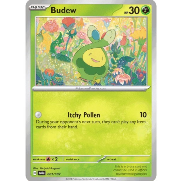 Pokemon TCG Card - Budew - 001/187 Common Cards Pokeball Reverse Eng ...