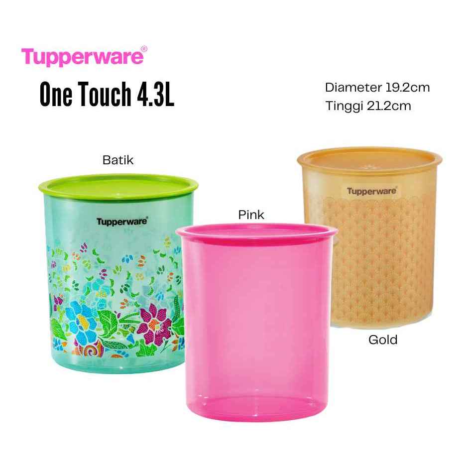 Tupperware One Touch OT Maxi Canister 4.3L Airtight Food Container Bekas Kerepek Kedap Udara ...