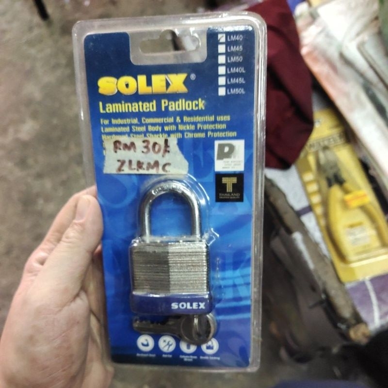 "SOLEX" laminated padlock (40 mm) Made in Thailand | Shopee Malaysia