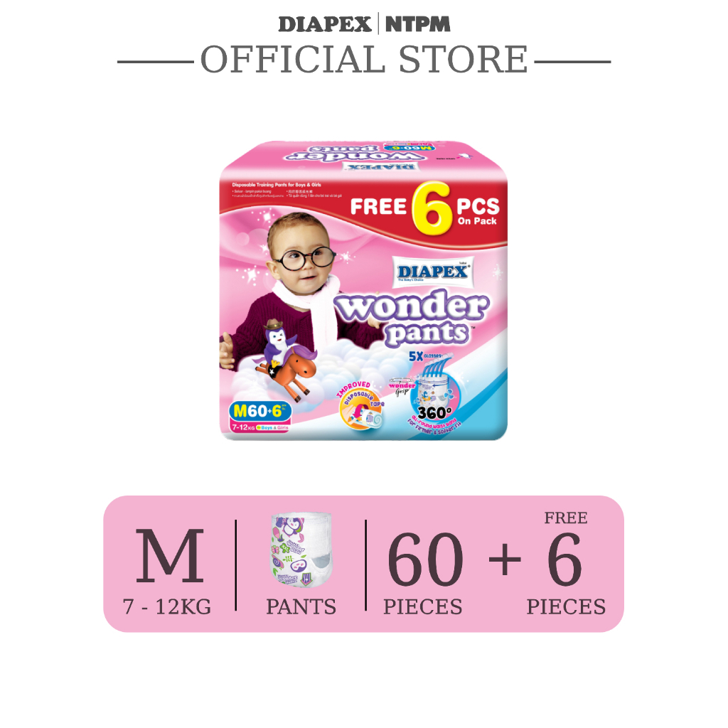 Diapex Wonder Pants Super Jumbo M (60's + 6's) | Shopee Malaysia