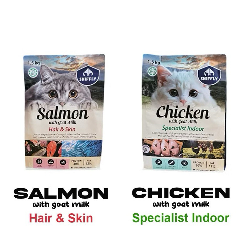 Sniffly Cat Dry Food 1.5kg (Specialist Indoor / Hair & Skin) | Shopee ...