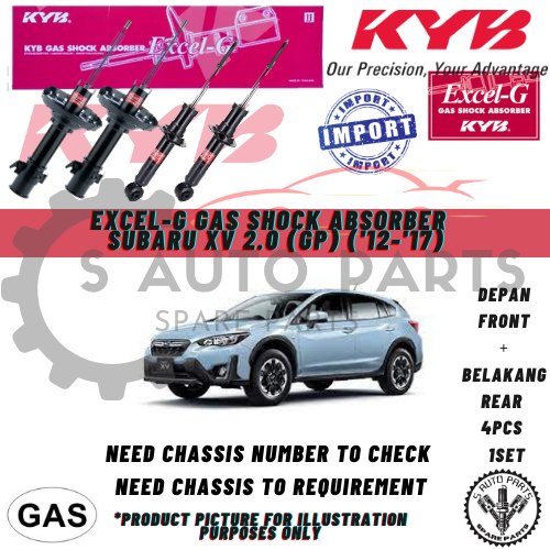 SUBARU XV 2.0 (GP) ('12-'17) (FRONT OR REAR) 100% KAYABA KYB EXCEL-G ...