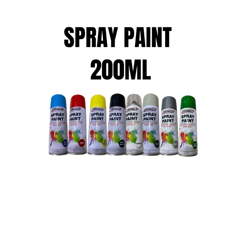 SPRAY PAINT 200ML Cat Spray MATT BLACK WHITE SKY BLUE RED YELLOW GREEN ...