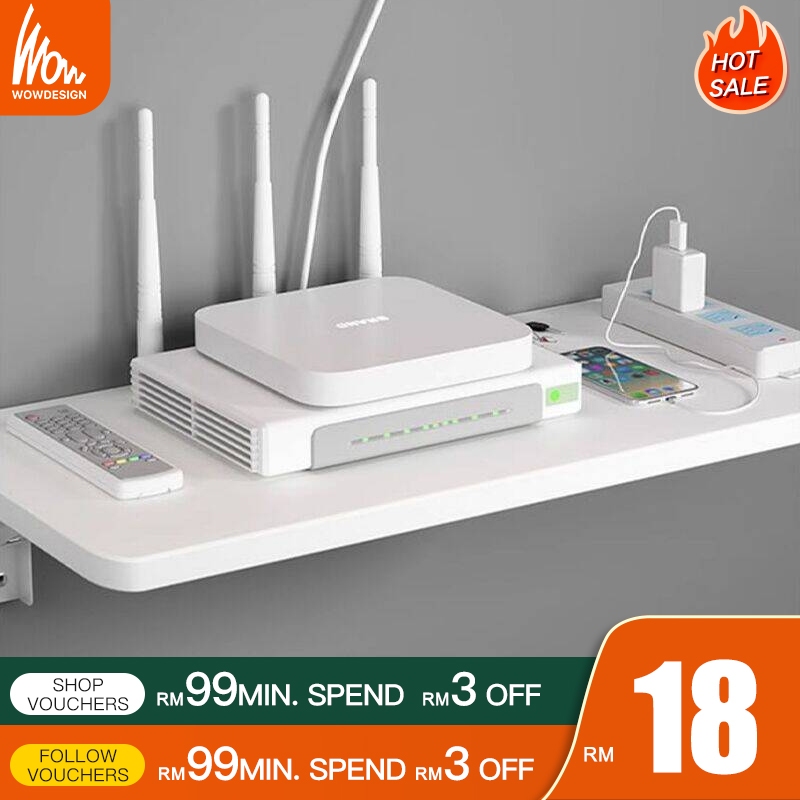 Wifi Router Rack TV BOX Shelf Wall Mounted Rack Floating Storage Shelf ...