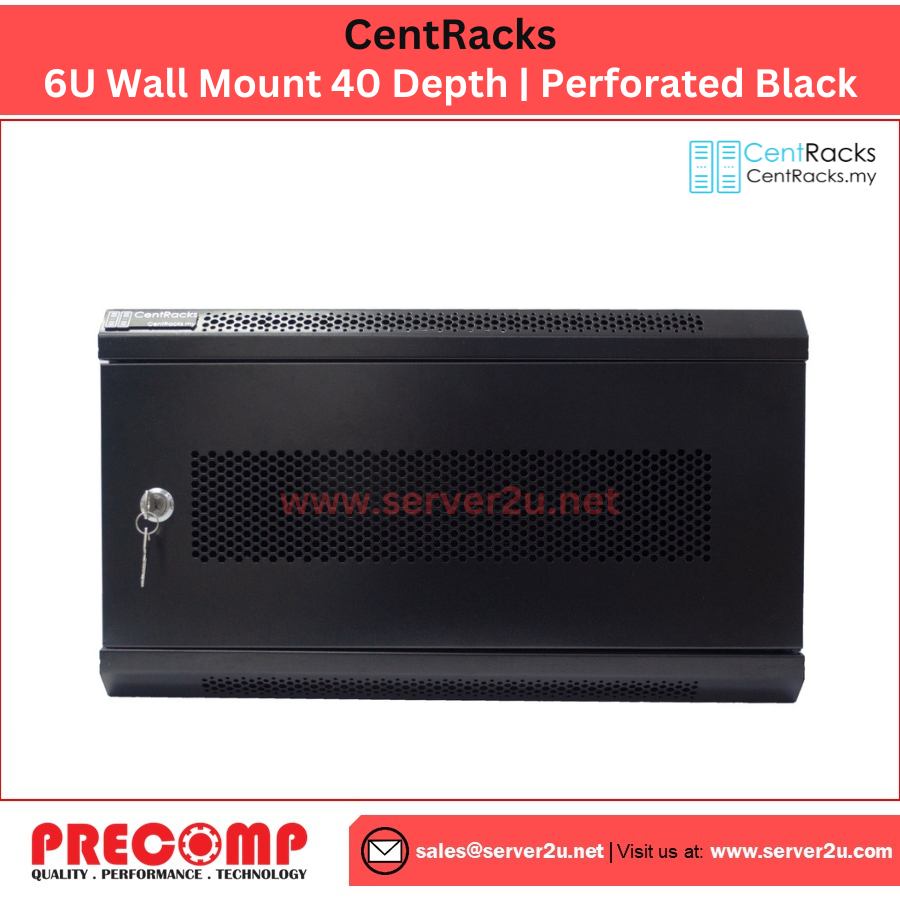 (PERFORATED) CentRacks 6U Wall Mount Server Rack (40cm x 30cm x 53cm) | Shopee Malaysia